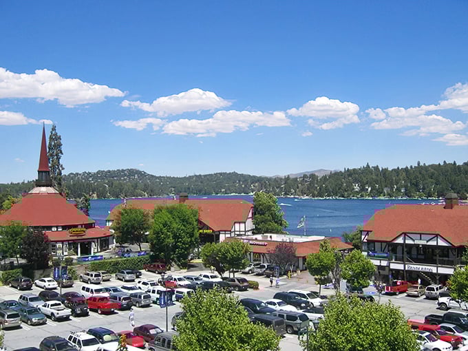 Lake Arrowhead's village hugs the shoreline like an old friend, offering shopping with a serious view upgrade.