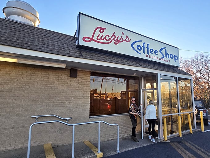 Lucky's Coffee Shop: No-frills exterior, all-thrills breakfast. Behind that simple brick facade lies scrambled egg perfection worth setting your alarm for.