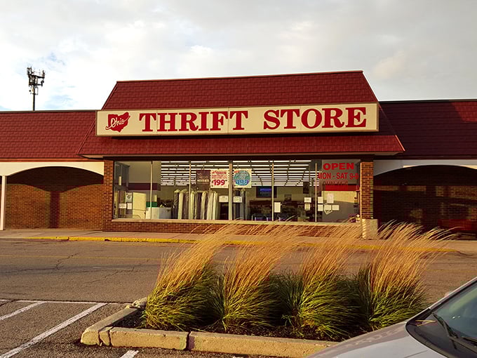 Ohio Thrift's brick-and-red facade houses enough secondhand treasures to furnish entire homes without emptying bank accounts.