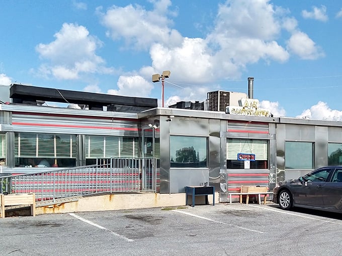 "Gleaming like a silver bullet on Lincoln Highway. When diners were America's living rooms, this beauty was the penthouse suite."