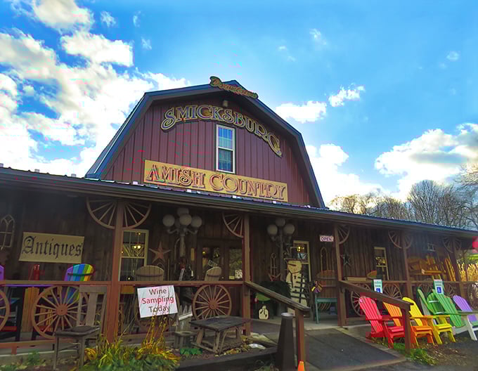 Smicksburg's rustic charm on full display! This barn-red shop promises treasures that no big-box store could ever match.