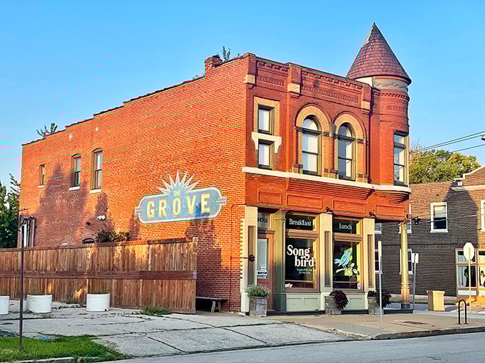 Songbird's corner brick building has the architectural equivalent of good posture – stately, confident, and full of stories.