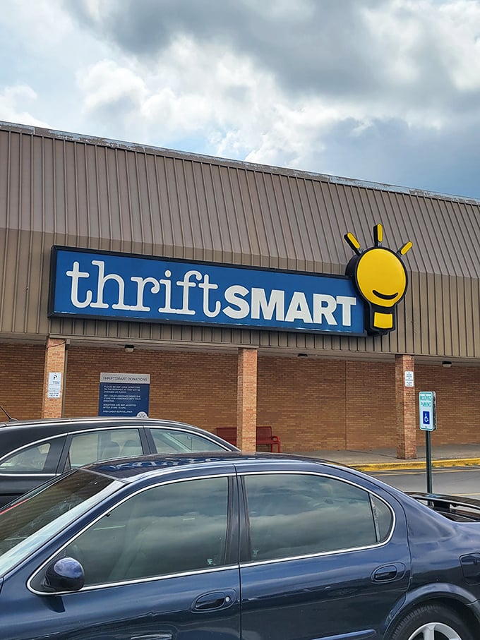 ThriftSmart's cheerful lightbulb logo hints at the bright ideas waiting inside. Smart shopping with heart!