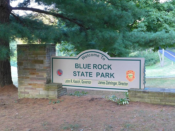 A charming gazebo at Blue Rock offers shelter and million-dollar views. The perfect spot for contemplating life's big questions—or just enjoying a sandwich.
