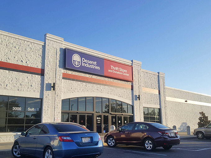 Under that distinctive purple and white sign lies a thrifter's playground where one person's "no longer needed" becomes another's "just what I wanted!"