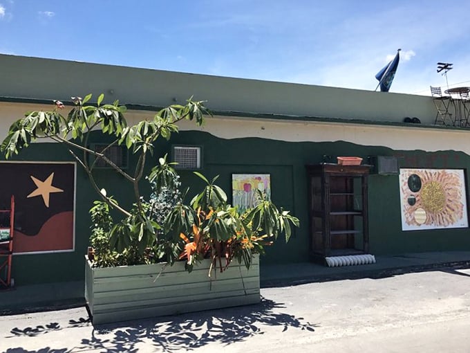 Garden statues and outdoor furniture create an eclectic welcome at Oddballs. This isn't just shopping—it's an archaeological expedition for the modern treasure hunter.
