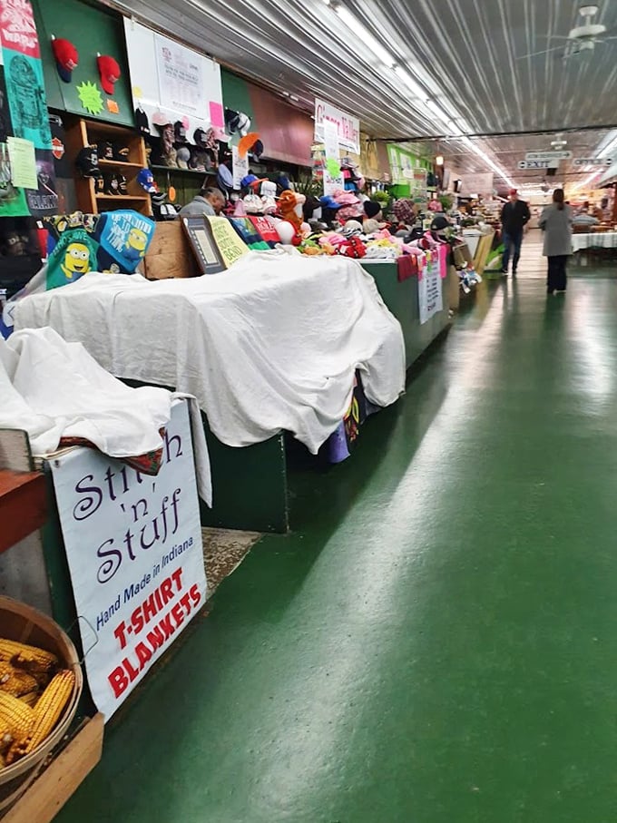 The market's tidy interior houses vendors who've perfected their displays over decades—shopping becomes a social event here.