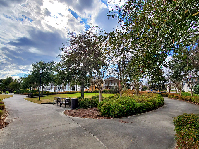Admiral Mason Park provides peaceful green spaces amid urban convenience. Nature's version of having your cake and eating it too.
