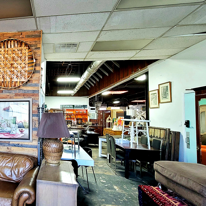 Peek down any aisle and discover a portal to another era – where leather meets wood and exposed brick frames possibility.