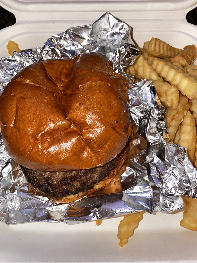 The Anchor Burger arrives like a delicious life raft of Angus beef on a sea of crispy fries. Simplicity at its most satisfying.