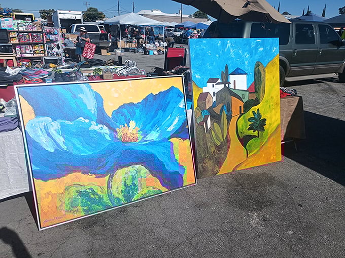 Art finds its way to the market, bringing splashes of color and creativity. That blue poppy might just be the statement piece your living room has been missing.