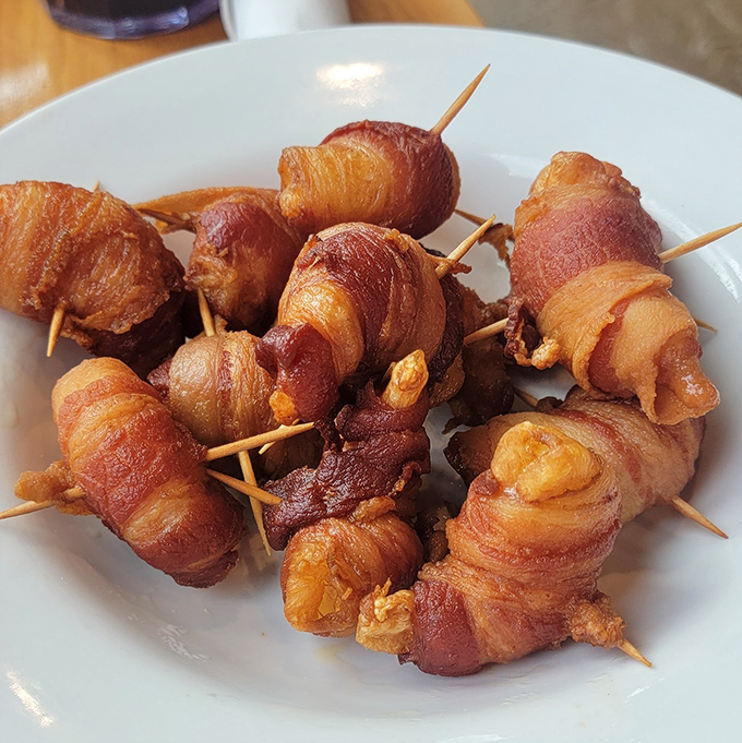 Bacon-wrapped anything is good, but these bacon-wrapped morsels elevate the concept to art form status—proof that everything is indeed better with bacon.