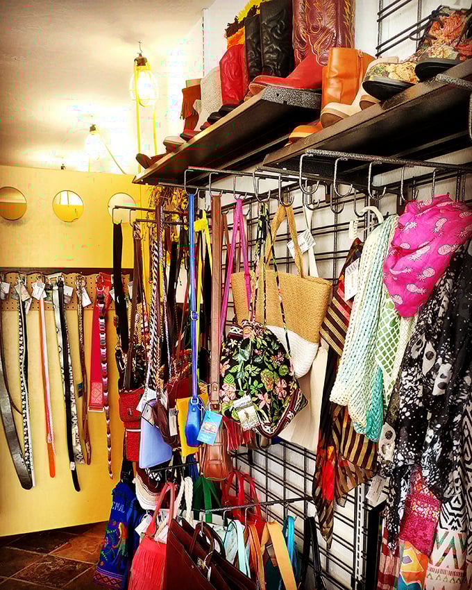 Belt displays and handbag collections turn accessorizing into an art form of endless possibilities.