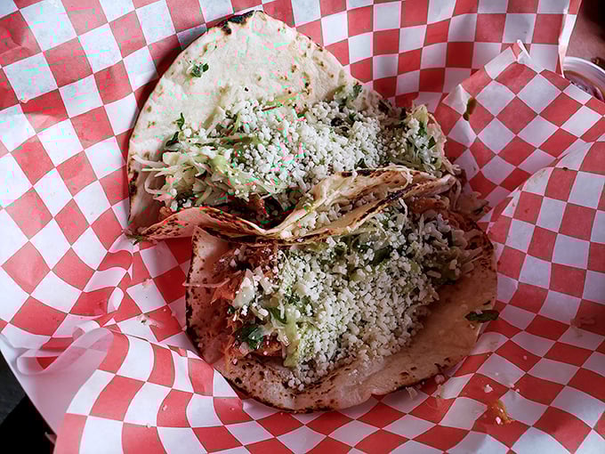 These aren't your average tacos – they're tortilla-wrapped masterpieces where barbecue tradition meets Mexican inspiration in a cross-cultural flavor party.