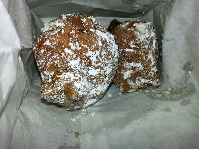 Sweet treats dusted with powdered sugar—the perfect finale after a savory fried chicken feast.