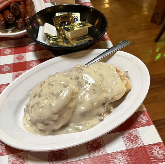 Biscuits and gravy so authentic you'll swear your grandmother snuck into the kitchen. This plate doesn't just feed your body – it hugs your soul.