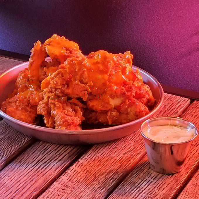 These aren't just boneless wings—they're flavor grenades waiting to detonate on your taste buds, leaving no survivor unmarked by their saucy excellence.