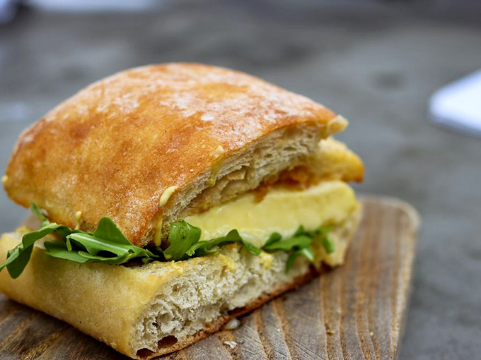 The egg sandwich that launched a thousand Instagram posts—a perfect marriage of soufflé-like eggs and buttery brioche.