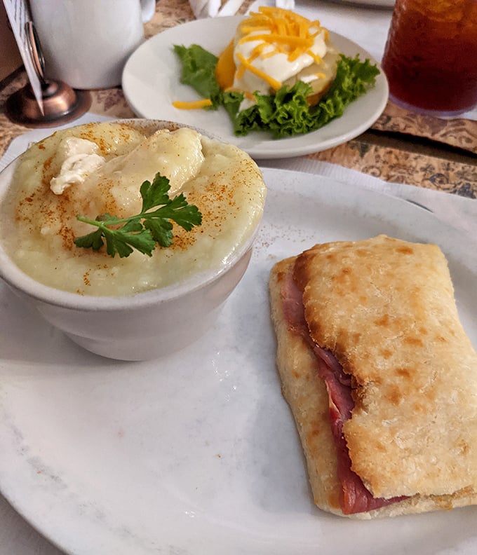 These cheese grits aren't just a side dish—they're the main event's understudy waiting for their moment to steal the show.