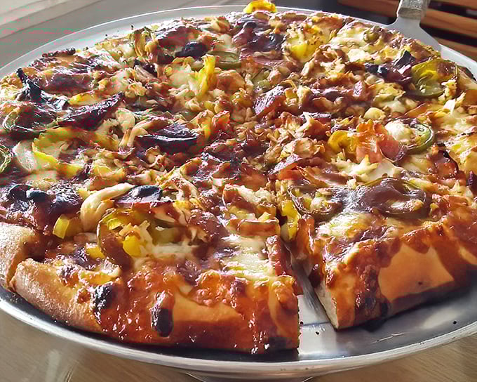 When toppings achieve perfect harmony, it's like the Avengers of pizza—if Captain America were made of peppers and Thor were bacon.