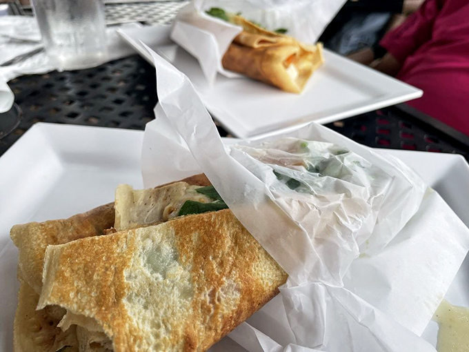 Golden-brown perfection wrapped around savory goodness – this is why the French gave us crepes and we're eternally grateful.