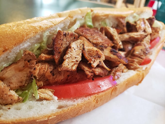 Not just pizza! This chicken sandwich packs more flavor than your average lunch option, with perfectly seasoned meat and fresh toppings.