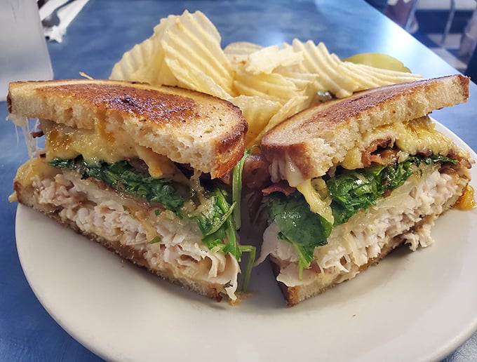 The sandwich that launched a thousand lunch breaks. Crispy bread, fresh greens, and tender chicken—a holy trinity of midday perfection.
