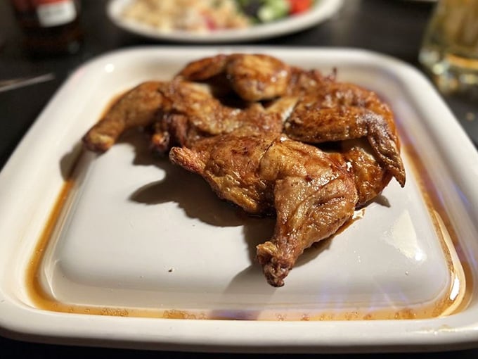 Crispy, golden, and unapologetically delicious – this tabaka chicken has clearly been pressed into service as an ambassador of Georgian cuisine.