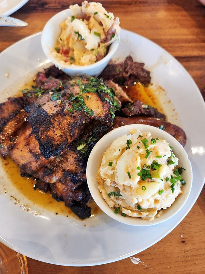 These aren't your backyard barbecue chicken thighs – they're smoky, succulent masterpieces that redefine comfort food entirely.