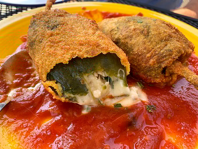 The legendary chiles rellenos – where cheese pulls meet culinary dreams. These poblanos aren't just stuffed, they're transformed into edible works of art.