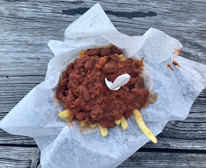Chili cheese fries: where dignity goes to die and happiness begins. This glorious mess demands both napkins and your complete, undivided attention.