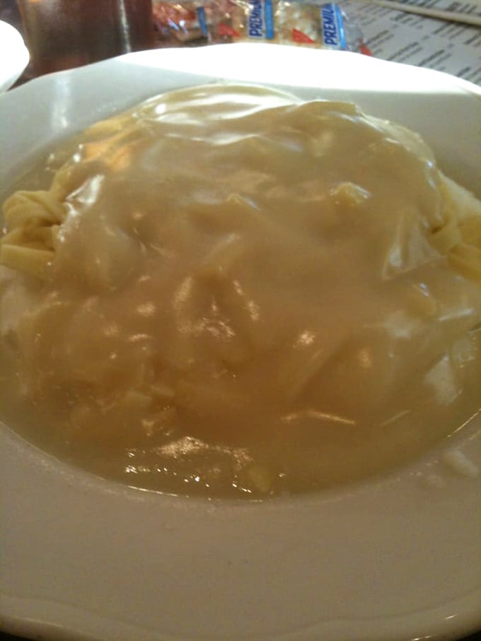 Noodles swimming in golden gravy—a dish that makes you understand why comfort food got its name. Grandmothers everywhere would give this their seal of approval.