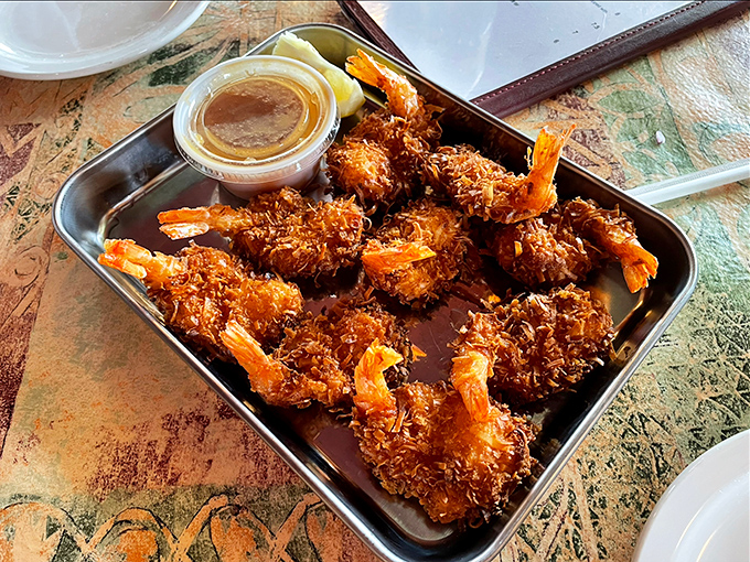 Coconut shrimp that would make even the most dedicated steak-lover consider a seafood affair. Crispy, sweet, and utterly irresistible.