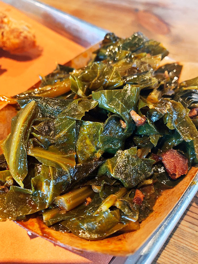 These aren't your grandmother's collard greens—unless your grandmother was a genius who knew that pork makes everything better.