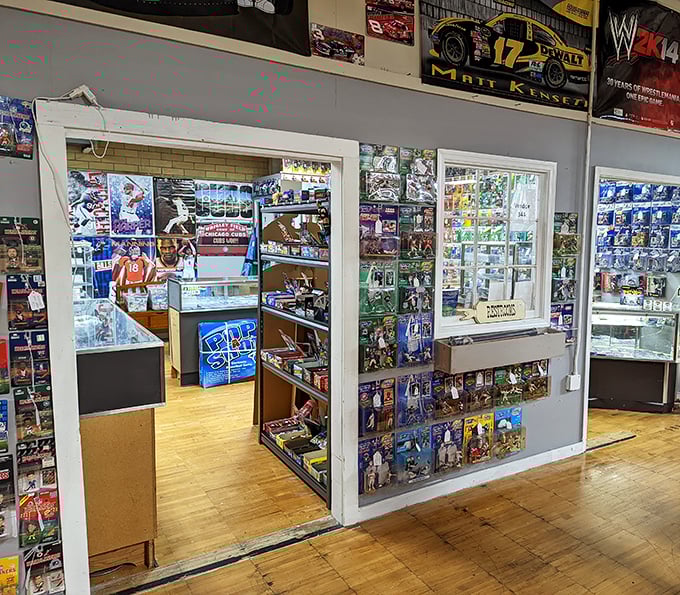 Sports memorabilia and collectibles that transform grown adults into wide-eyed kids again. Your inner 12-year-old is screaming "LOOK AT ALL THIS COOL STUFF!"