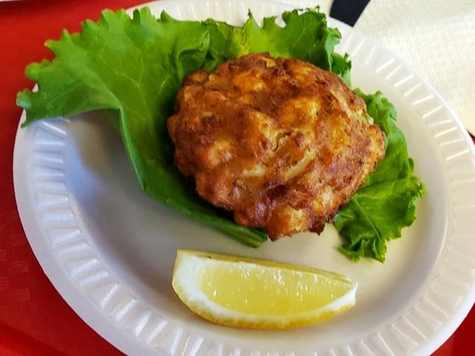 This crab cake is what Maryland dreams are made of—all jumbo lump, barely held together by what seems like wishful thinking and prayer.