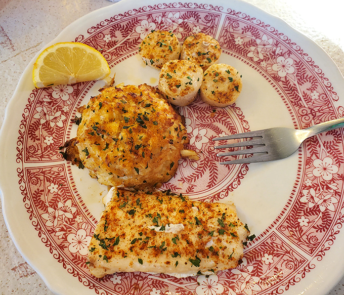 Seafood that proves landlocked Pennsylvania knows its way around the ocean's bounty—perfectly golden and ready for that squeeze of lemon.