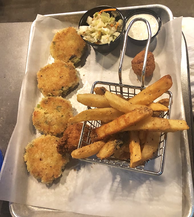 These crab cakes could convince a lobster to switch teams – pure seafood seduction on a plate.