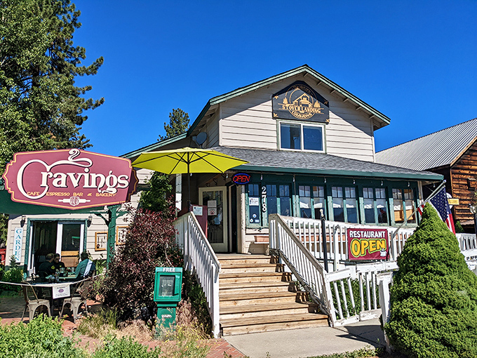 Cravings isn't just a name—it's a promise. This charming eatery beckons with a bright yellow umbrella and the siren call of comfort food.