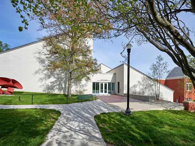Denison's modern museum architecture stands in striking contrast to the town's historic vibe—like finding an iPhone in your grandmother's hope chest.