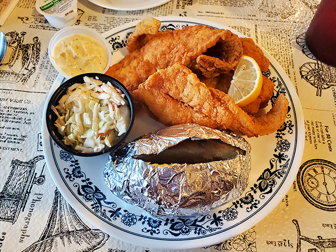 This isn't just fried fish—it's aquatic perfection in crispy golden armor, ready to make your taste buds stand at attention.