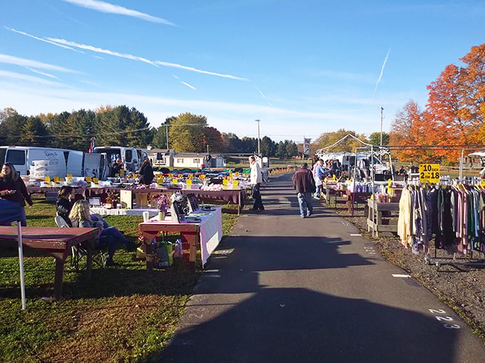Fall's golden light illuminates the outdoor vendor area. The perfect backdrop for finding that one-of-a-kind item you never knew you needed.