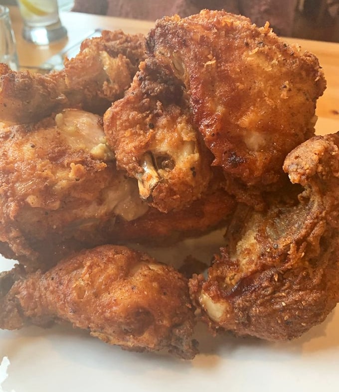 Fried chicken that makes a compelling argument for moving to Virginia permanently. The crunch you hear in your dreams.