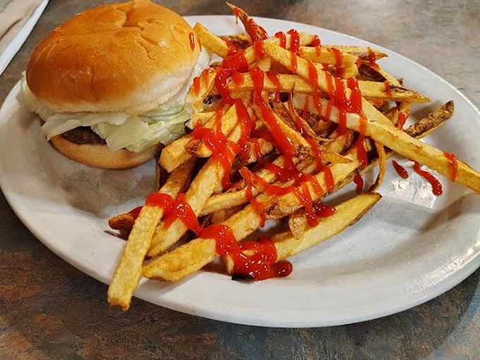 These golden fries with ketchup aren't just a side dish – they're the supporting actor that deserves its own Oscar.
