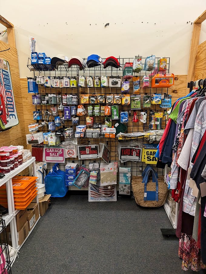 Not your average garage sale—this meticulously organized nook transforms everyday necessities into must-have treasures. Utility meets affordability.