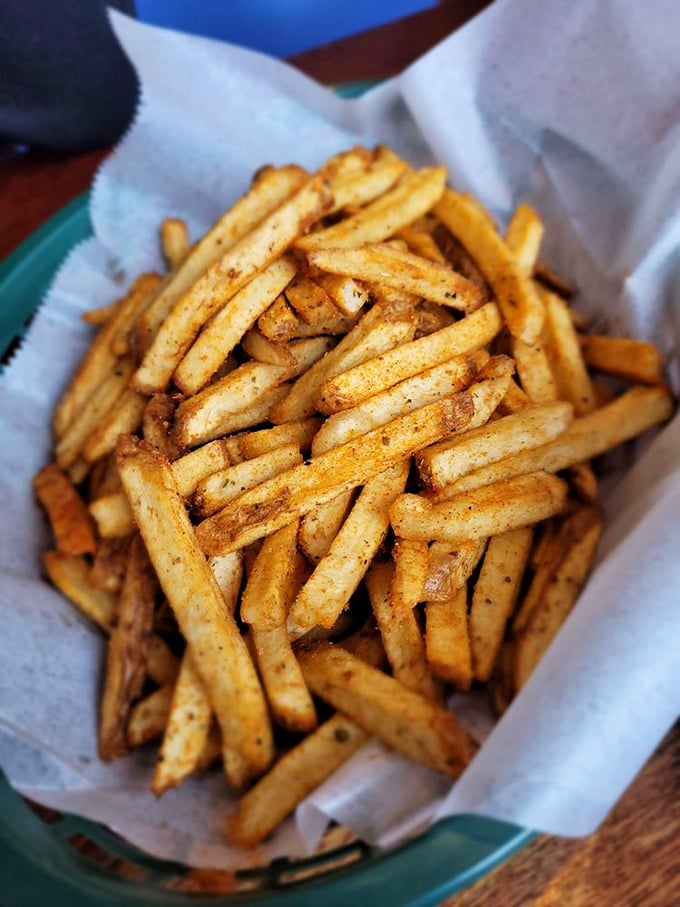 These aren't just fries—they're a masterclass in seasoning. Golden, crispy, and dusted with herbs that transport you straight to a seaside taverna.