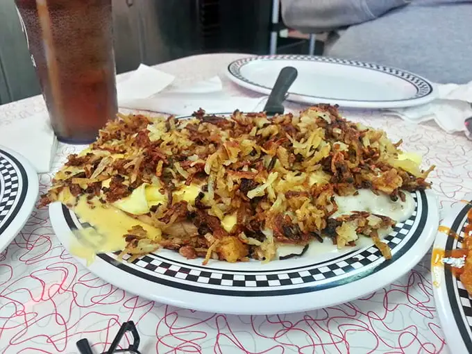 These aren't just hash browns – they're a crispy, golden mountain of potato perfection that makes you question why you'd eat them any other way.