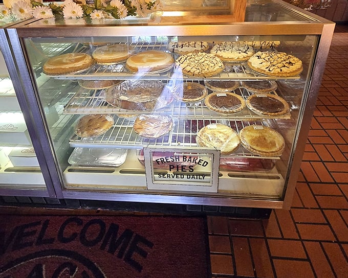 "Fresh Baked Pies Served Daily" isn't just a sign – it's a solemn promise that your diet plans are about to be gloriously derailed.
