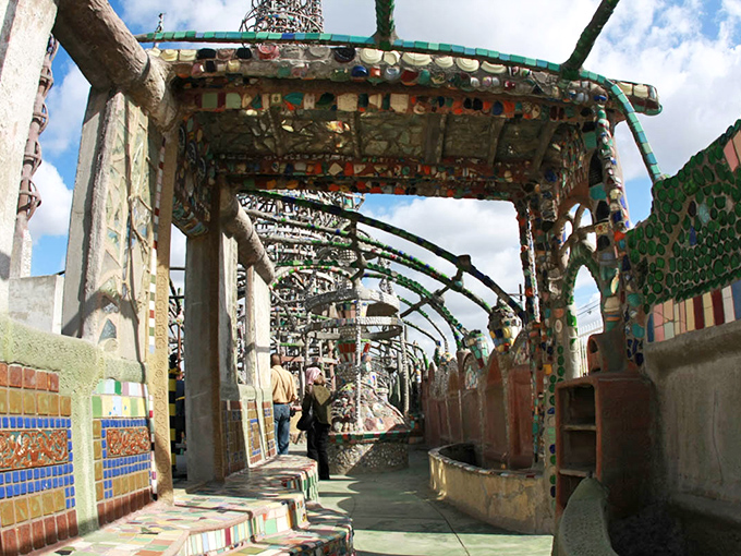 Walking through this mosaic-lined corridor is like exploring the inside of a kaleidoscope—each step reveals new patterns and unexpected treasures.