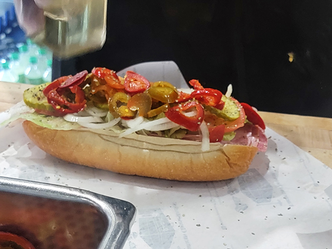 Not just a pretty face—this hoagie loaded with vibrant peppers and onions proves Jim's isn't just a one-sandwich wonder.